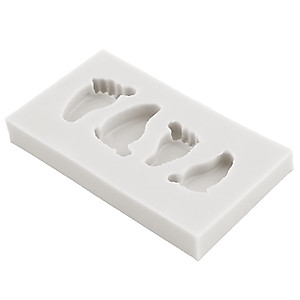 MYPRACS Baby Silicone Fondant Cake Mold Baby Shower Cupcake Mold Baby Feet Fondant Mold For Sugar Cake Decoration Candy Chocolate Gum Paste Polymer Clay Set Of 6