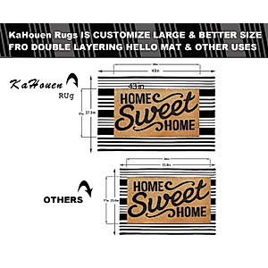 KaHouen Black and White Striped Rug (27.5 x 43 Inches),Black and White Outdoor Rug, Hand-Woven Striped Rug Indoor/Outdoor Area Rug Front Door Floor Mat for Farmhouse/Porch/Living Room.