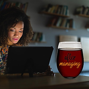 Gifts for Women, Before Managing, After Managing 11 oz Coffee Mug and 18 oz Stemless Wine Glass Set, Unique Boss Lady Appreciation Gifts for Women, Her, Mom, Coworker, Manager, Teacher, Boss