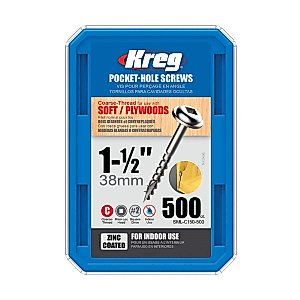Kreg SML-C150-500 Pocket Hole Screws 1-1/2-Inch #8 Coarse Washer-Head 500ct - SML-C150-500 (Тwo Рack)
