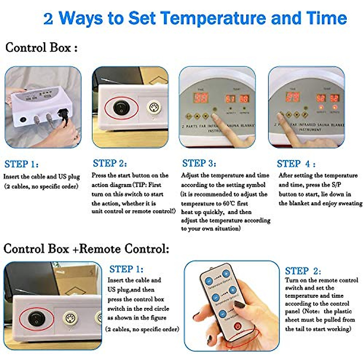 PINJAZE Far Infrared Sauna Blanket with Remote Control for Exercise Recovery Heating Detox 2-Zone Double Zipper Digital Control Portable Infrared Sauna Blanket for Home Relaxation Beauty Salon