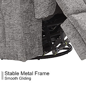 Dreamsir Oversized Rocker Recliner Chair for Adults, Ergonomic Glider 360 Degree Swivel Chair, Overstuffed Manual Rocking Recliner for Living Room, Theater Seating Single Sofa Chair, Grey