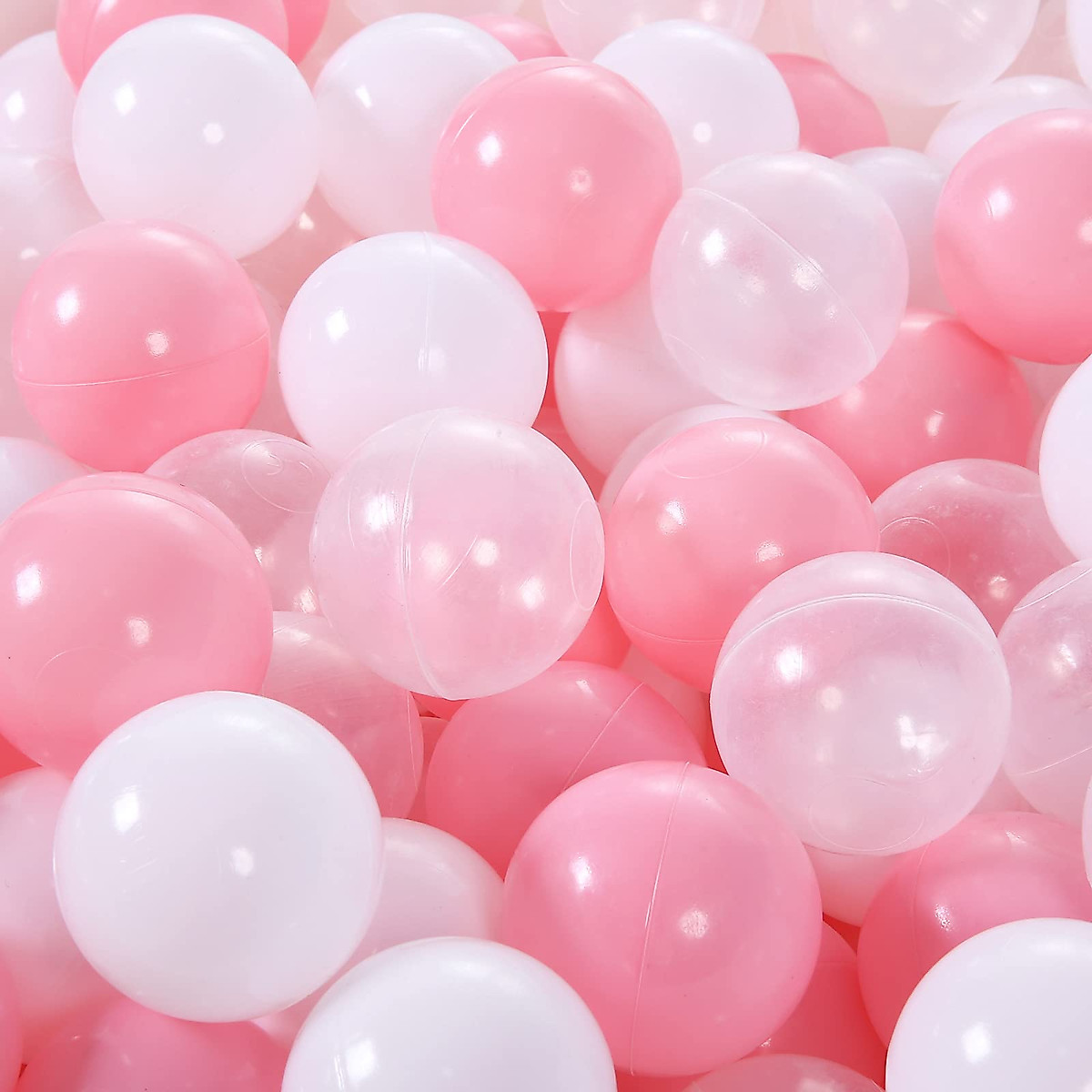 STARBOLO Ball Pit Balls for Kids - 100 Pieces Crush Proof Stress Balls BPA&Phthalate Free Non-Toxic Soft Plastic Ball for Baby Birthday Pool Play Water Toy Wedding Playpen Pit Accessories (Pink)