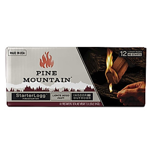 Pine Mountain StarterLogg Select-A-Size Firestarting Blocks, 48 Starts Firestarter Wood Fire Log for Campfire, Fireplace, Wood Stove, Fire Pit, Indoor and Outdoor Use
