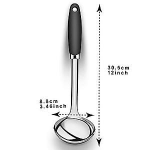 Brushed Stainless Steel Non-Slip Ergonomic Handle Ladle