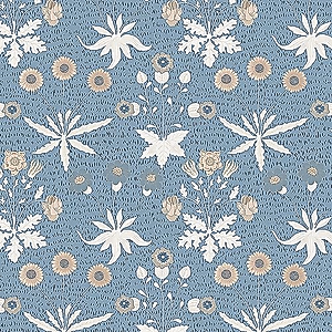 Yasinet Peel and Stick Wallpaper Blue/White Floral Wallpaper Removable Blue Floral Contact Paper Self Adhesive Vintage Leaf Floral Wallpaper for Walls Living Room Decorative Vinyl Film 197"x15.75"