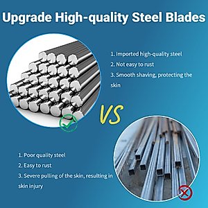 Razor Blades Refills, 【Upgrade 】Sharp Razor Blades Refills Mens Womens, Manual Dual Lubrication Blade - Suitable for Beards, Legs, and Armpits (16PCS)