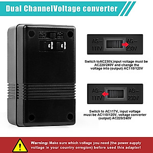 Voltage Converter 110V to 220V Step-Up & Step-Down Power Two-Way Conversion Voltage Converter Transformer for Travel, RV, and Camping(Black, 100W)
