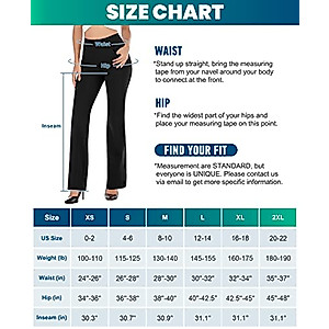 Ewedoos Yoga Pants with Pockets for Women Flare Yoga Pants Women Bootcut High Waisted Work Pants with 3 Pockets Workout Black