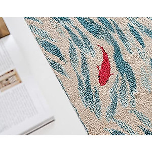 Unique Loom Positano Collection Coastal Modern Bright Colors Fish Beige Area Rug (5' x 8')