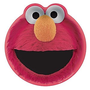 123 SESAME STREET Everyday Elmo Party Supplies Pack Serves 16: 7'' Dessert Plates and Beverage Napkins with Birthday Candles (Bundle for 16), EVRYDYSSMSTRT7DLX