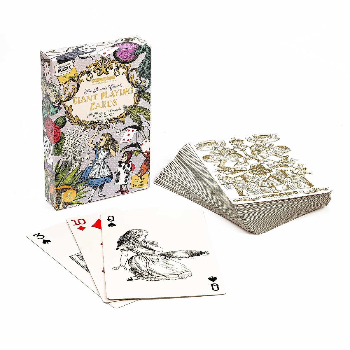 Professor PUZZLE The Queen’s Guard Giant Playing Cards - Alice in Wonderland Themed Jumbo Playing Cards for All Card Games. Wonderland Games