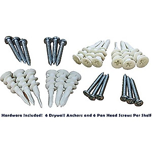 c2M 17” Heavy Duty Floating Corner Shelf, Set of 2 | Easy to Install + Heavy Duty Aluminum Diamond Plate Design with 50 Pound Weight Limit | 2-Sided Mounting Option + Made in The USA