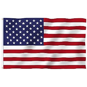 5x3 Ft American Outdoor Flag US Flag Bright Color and UV Fade Proof Canvas Header and Double Stitched - USA Flags with Brass Grommets