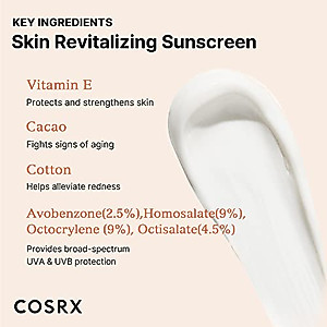 COSRX Vitamin E SPF 50+ Daily Lightweight Sunscreen, Reef Safe, No Whitecast, Matte Finish, OTC Vitalizing Sunscreen, Strong Protection Against UVA and UVB Rays, 1.69 fl.oz / 50ml, Korean Skincare