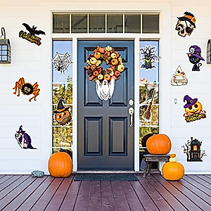 12 Pieces Halloween Cutouts, Pumpkin, Bat, Spider, Witch, Ghost, Halloween Party Decoration Poster (Cute Style)
