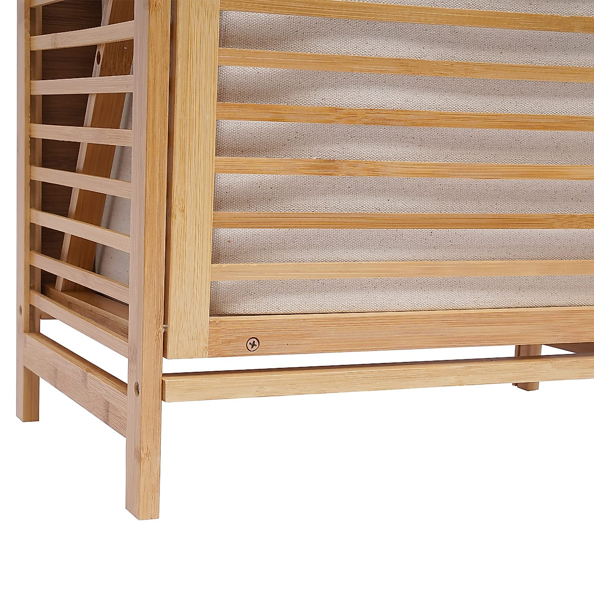 Bamboo Laundry Hamper, Laundry Storage Shelves With 3-Tier Shelves And Tilt Out Basket, Freestanding Clothes Baskets Organizer, Laundry Cabinet Storage Shelf Sundries Rack For Bathroom, Bedroom