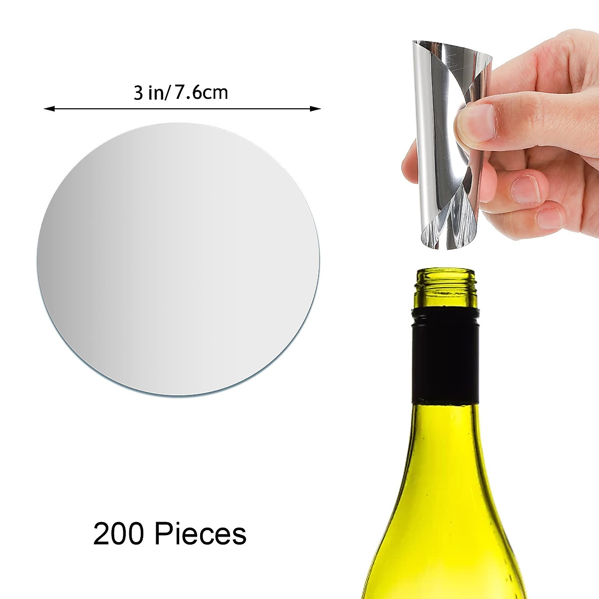Hiceeden 200 Pack Silver Wine Pourer, Thin and Reusable Wine Pouring Disc, Drop Stoping Pour Spout for Home, Bar, Restaurant, Party