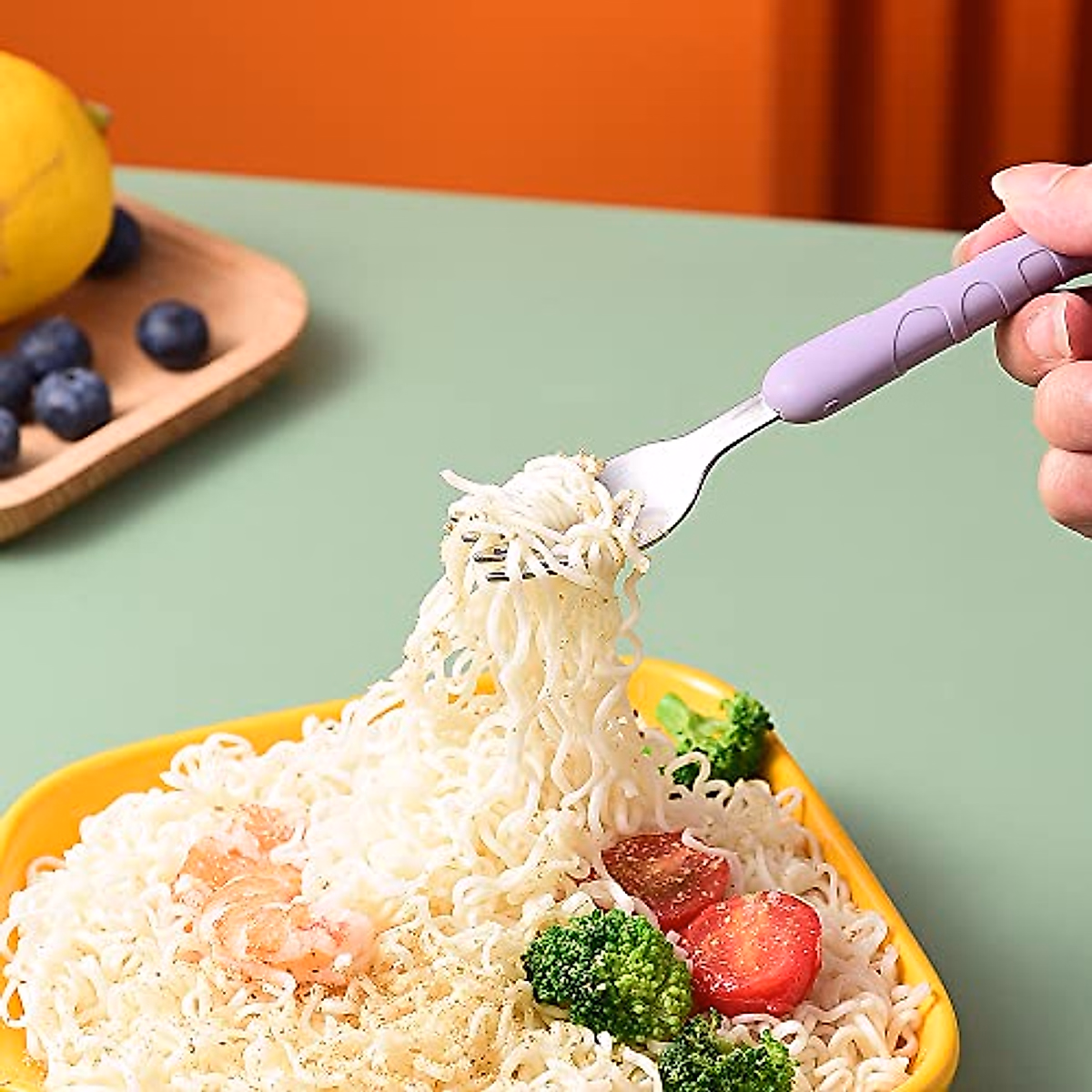 FUNNUO 2 Cartoon Toddler Utensil Sets, Kid Spoon and Fork Set, Stainless Steel Toddler Safe Silverware Set for Children Self-Feeding with Travel Carrying Case BPA Free