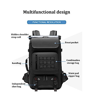INFEYLAY Travel backpack For Men,waterproof 17 inch Business Laptop Backpack with Separate Shoe Bag,Hidden USB charging port 50L outdoors trekking backpack For woman, Hiking camping backpack