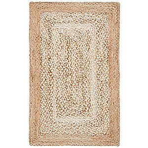 SAFAVIEH Natural Fiber Collection 3' x 5' Ivory NF885B Handmade Farmhouse Country Jute Area Rug