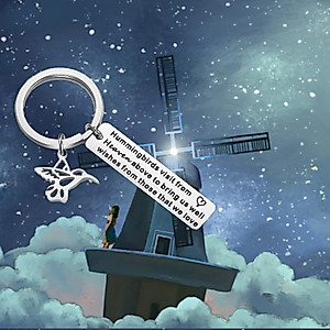 HOLLP Hummingbird Keychain Free Bird Jewelry Humming Bird Lover Keyring Gift For My Love Wishes Jewelry Hope Gift (keychain)