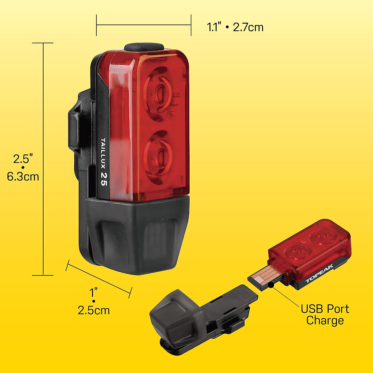 Topeak TaiLux 25 USB Tail Light, Rechargeable