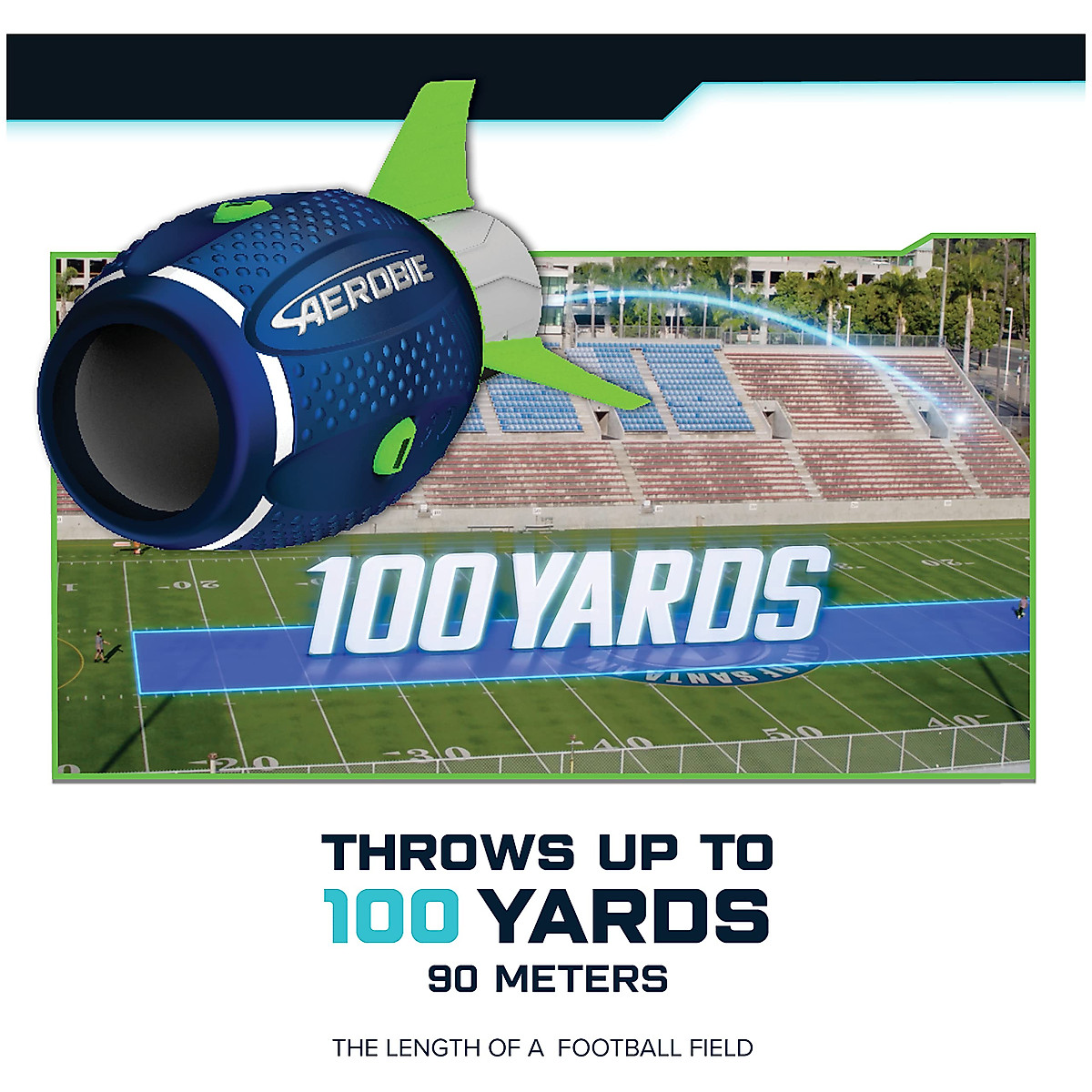 Aerobie Sonic Fin Football, Aerodynamic Russel Wilson Foam Football Toy, Outdoor Games for Kids and Adults Aged 8 and Up