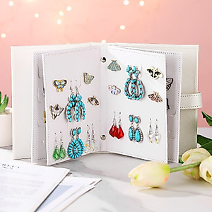 2 Pieces Enamel Pin Display Book Pin Trading Book Leather Pin Holder Collectible Pins Enamel Pin Book Travel Pins Organizer for Kids Girls Women (Black, White)