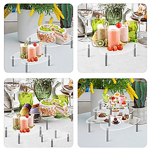 Abaodam 3pcs Cake Display Stand Clear Shelves for Display Toy Storage Stand Perfume Organizer for Dresser Food Stands for Display Party Acrylic Tiered Display Stand Tiered Shelf Organizer