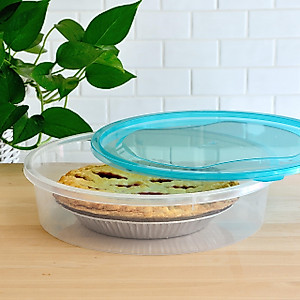 Youngever 3 Pack Pie Containers, Clear Plastic Food Storage Containers, Fresh Pie Keeper, 11 inch Diameter