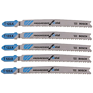 Bosch T123X 5 Pieces 4 in. 10-24P TPI Progressor for Metal T-Shank Jig Saw Blades
