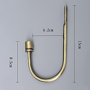 Lovskoo Curtain Ties Wall Hooks, 2-Pack Gold Alloy Polished Multi-Purpose Curtain Holdbacks