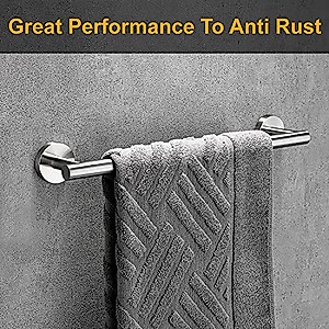 Polished Chrome Bathroom Hardware Set 4 Pieces SUS304 Stainless Steel Round Wall Mounted Set Including Towel Bar,Toilet Paper Holder, Robe Towel Hooks,Bathroom Accessories Kit