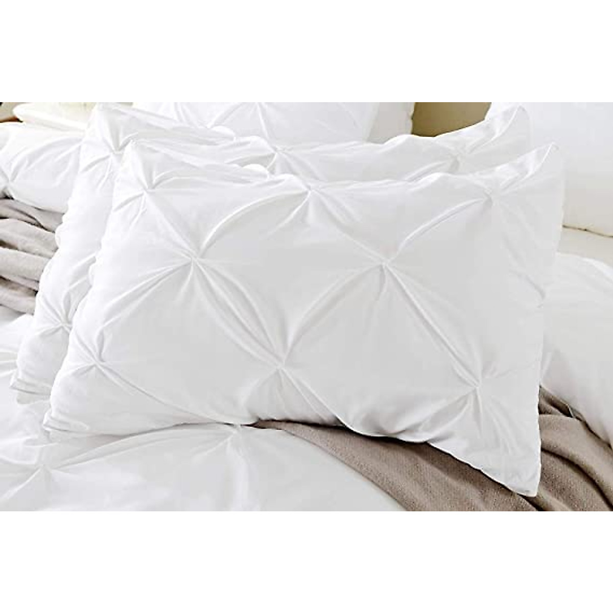 RUMICAFeb European Sqaure White Solid Pillow Sham Pack of 2 Piece 1000TC 100% Egyptian Cotton 100 Thread Count Hotel Quality 26" X 26" Cushion Cover