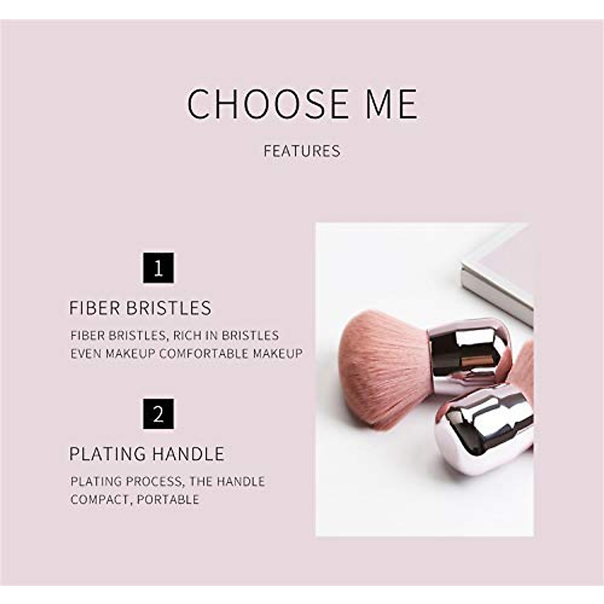 Tenmon Foundation Brush Kabuki Brush Blush Brushes New Concealer Brushes Cosmetic Tool for Valentines Day Gifts (Pink)