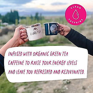 Kubo Tea, Organic High Energy Ice Tea, High Caffeine Blend, 20 Servings (155mg Caffeine each), Pillow Tea Bags, Kraft Packaging, Healthy Coffee Substitute (Raspberry)