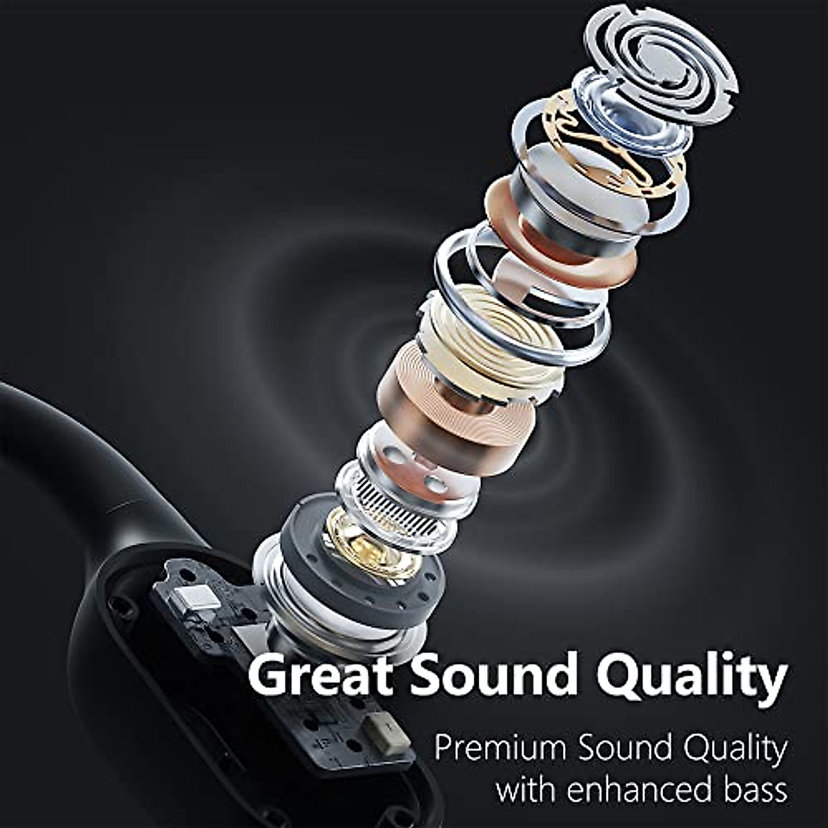 klatre Open Ear Bone Conduction Headphones Wireless Bluetooth 【2023 Version】 for Running/Cycling with Sweat Resistant&Waterproof, Sports Headset Outdoors with ENC Dual Mics for Clear Calls-Sunrise