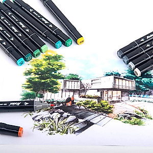 80 Colors Alcohol Based Markers, ABEIER Dual Tip Drawing Markers Set, Plus 1 Colorless Blender Pen, Permanent Sketch Animation Markers for Kids, Plumones, Adults Coloring and Artist Illustration