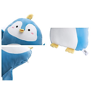 COSGOO 17.7 Inch Soft Blue Penguin Plush Hugging Pillow Cute Penguin Stuffed Animal Plushies Penguin Doll Toy Kids Stuffed Animals Penguin Plush Toys for Birthday, Valentine, Christmas or Daily