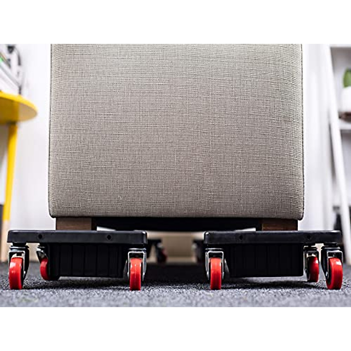 Pake Handling Tools - Furniture Corner Mover 3 Wheel Dolly- Low Profile Wheel Dollies Set of 4-880 lb. Load Capacity