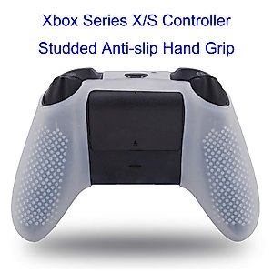 X Series X Controller Skin,Hikfly Controller Cover Compatible with Xbox Series X/S Controller Grips Case Non-Slip Studded Silicone Controller Cover with 4pcs Thumb Grips Caps(Red)