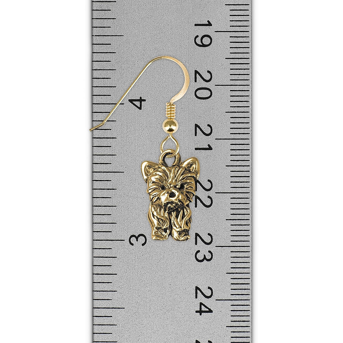 14k Solid Gold Yorkie Puppy Earrings by The Magic Zoo