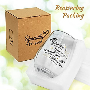 Futtumy Graduation Gifts for Her, Behind You All Your Memories Before You All Your Dreams Stemless Wine Glass, 2023 Graduation Gifts for College and High School Graduates, Cool Graduation Gift, 17oz