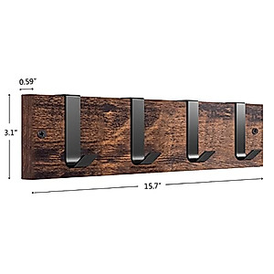 JOIN IRON Wall Hook Mounted Hanging Rack with 4 Hooks-Entryway, Hallway, Or Bedroom-Storage Organization for Coats, Towels, Bags Beautiful Home (Board + Hook)