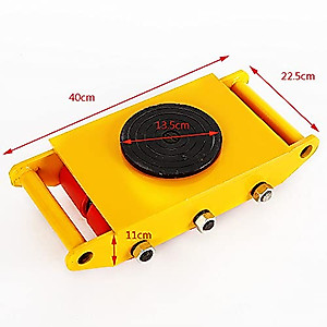 6T/8T/12T/15T Industrial Machinery Mover,Machinery Mover Skate w/ 360°Rotation Cap and Rollers, Heavy Duty Machinery Skate Dolly Moving Industrial Equipment (8T, Yellow)