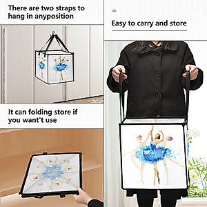 KEEPREAL Blue Ballerina Cube Storage Bin with Handles, Large Collapsible Organizer Storage Basket for Home Decorative(1Pack,10.6 x 10.6 x 10.6 in)