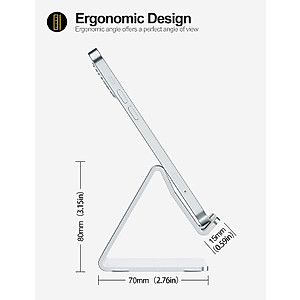 Urmust Desk Cell Phone Stand Holder Aluminum Phone Dock Cradle Compatible with Switch, for iPhone 14 13 12 11 Pro Xs Xs Max Xr X 8 7 6 6s Plus 5 5s 5c, Office Decor Accessories Desk (Silver)