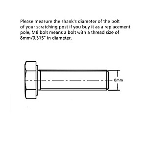 SHENGOCASE 2-Pack Cat Tree Replacement Post 15.75" L, 2.75" Ø Green Cat Scratching Post Replacement Pole with M8 Bolt