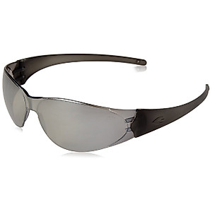 MCR Safety CK117 Checkmate Polycarbonate Silver Mirror Lens Safety Glasses with Non-Slip Bayonet Temple Sleeve
